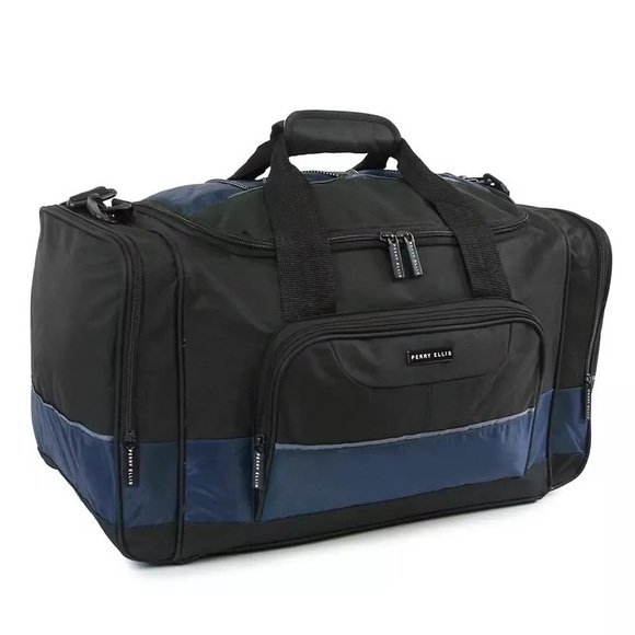 Perry Ellis | Bags | Perry Ellisa322 22 Weekender Bag Black Navy | Poshmark